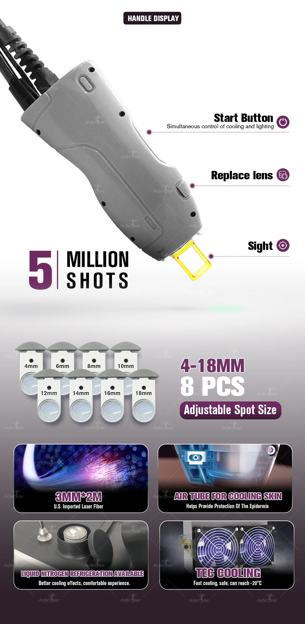 Professional Alexander Alexandrite Laser Hair Removal Candle 1064 Ndyag ...