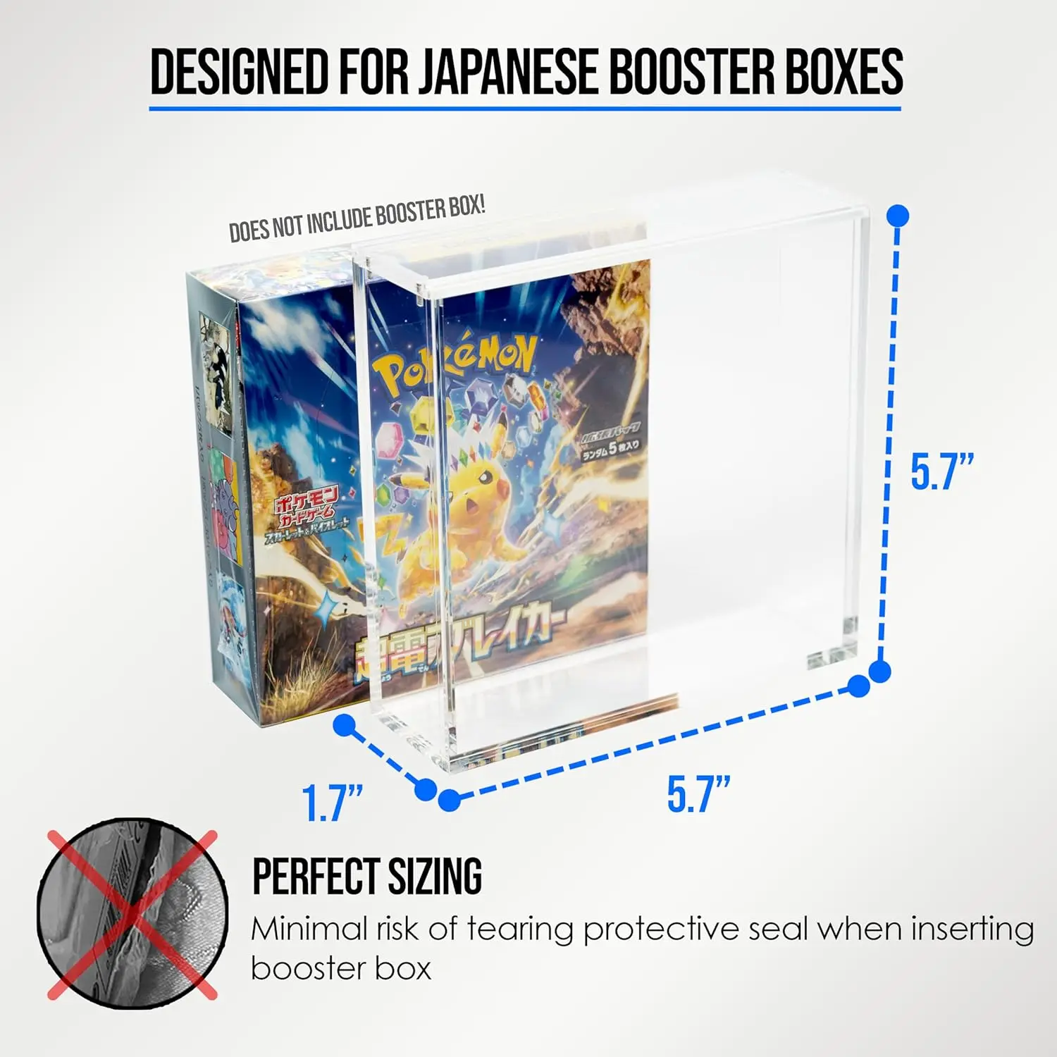 Premium 5mm Acrylic Display Rack for Japanese Pokemon Cards Booster Box ...