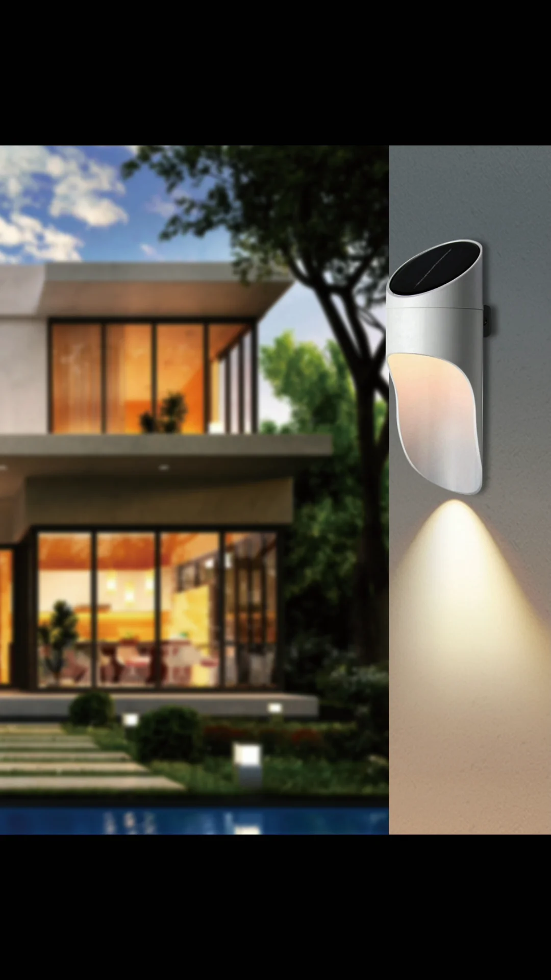 Outdoor Wall Light Decoration Solar Garden Lawn Yard High Quality Smart ...