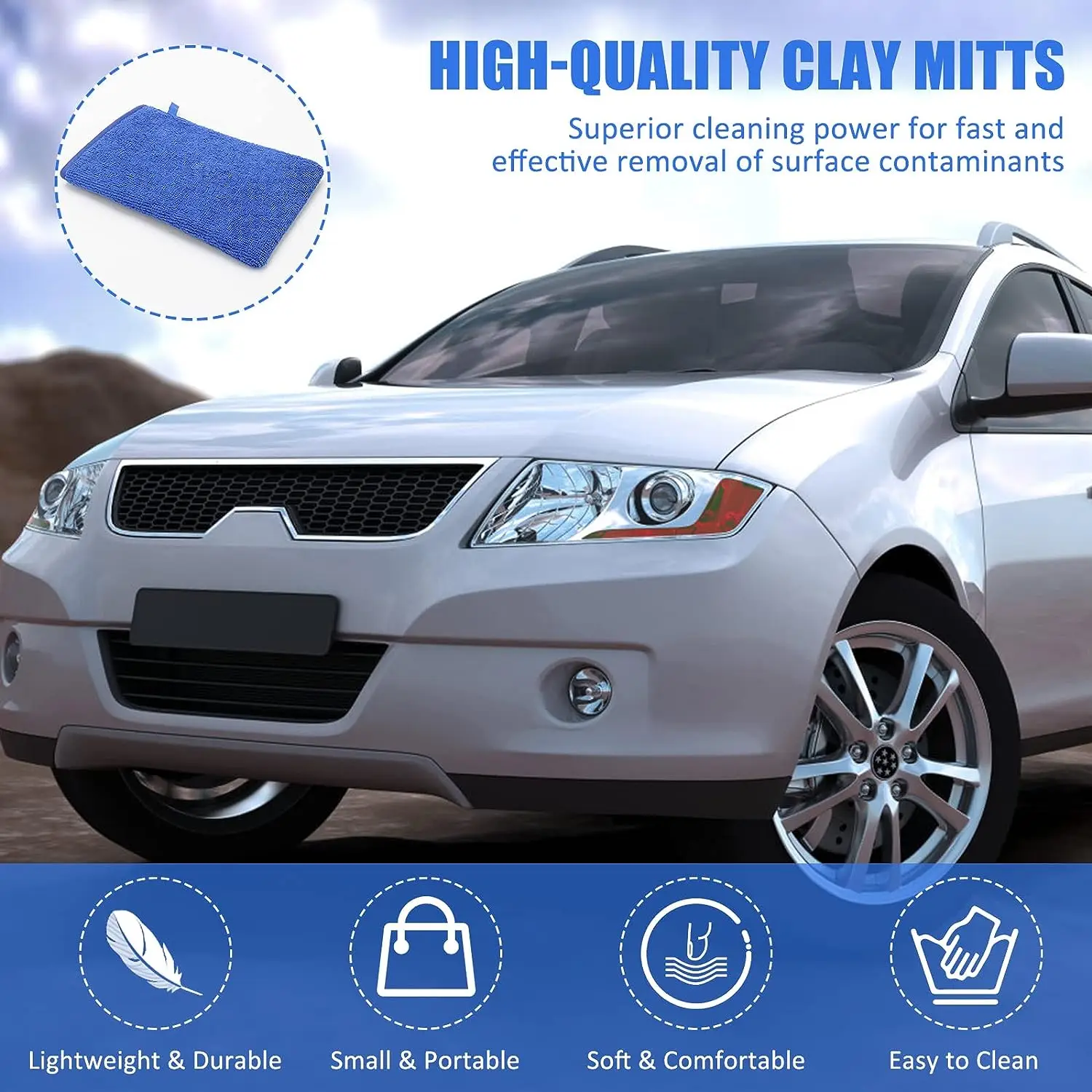 Fine Grade Clay Towel Mitt Reusable Clay Bar Mitt for Car Detailing ...
