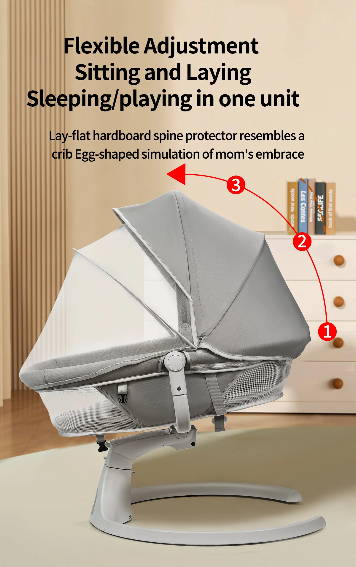 2025 New Model Baby Electric Rocking Foldable Newborn Bassinet ...
