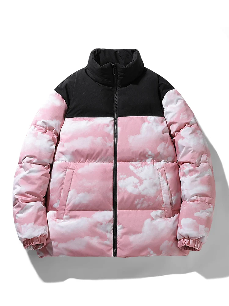HOX 2025 High Quality Pasiley Print Bomber White Baby Blue Puffer down ...