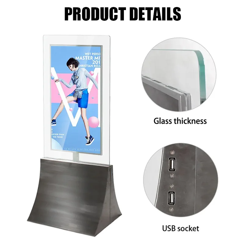 55-inch Transparent Floor Standing Kiosk Display