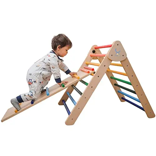 Rainbow Climber Indoor Play Set Climbing Triangle Toddler Climbing ...