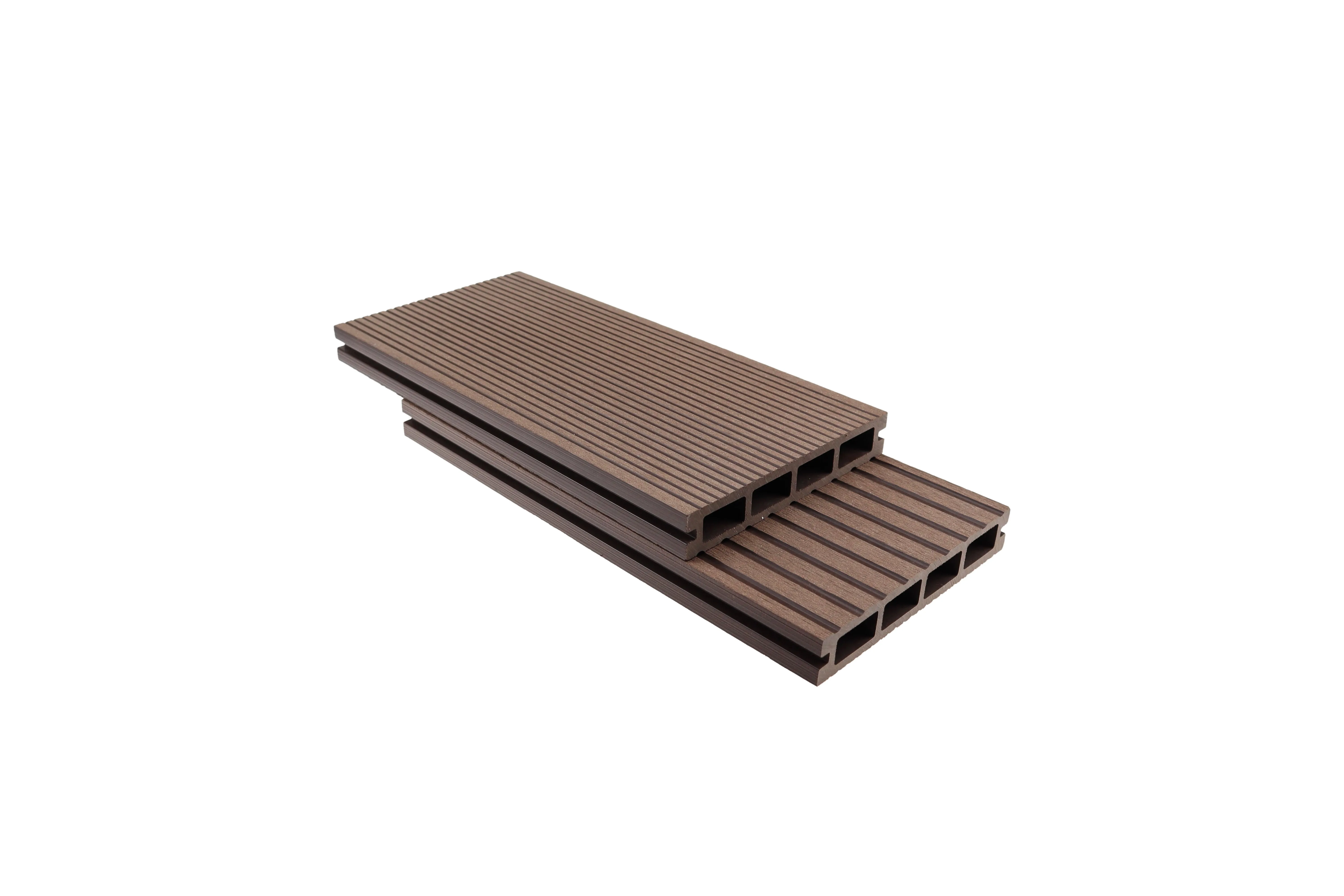 Waterproof 3d Embossed Co-extrusion Hollow Wpc Decking For Outdoor Deep ...