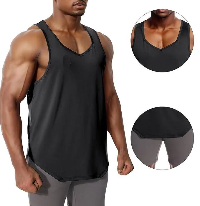 custom gym men workout tank tops polyester quick dry fitness gym tank ...