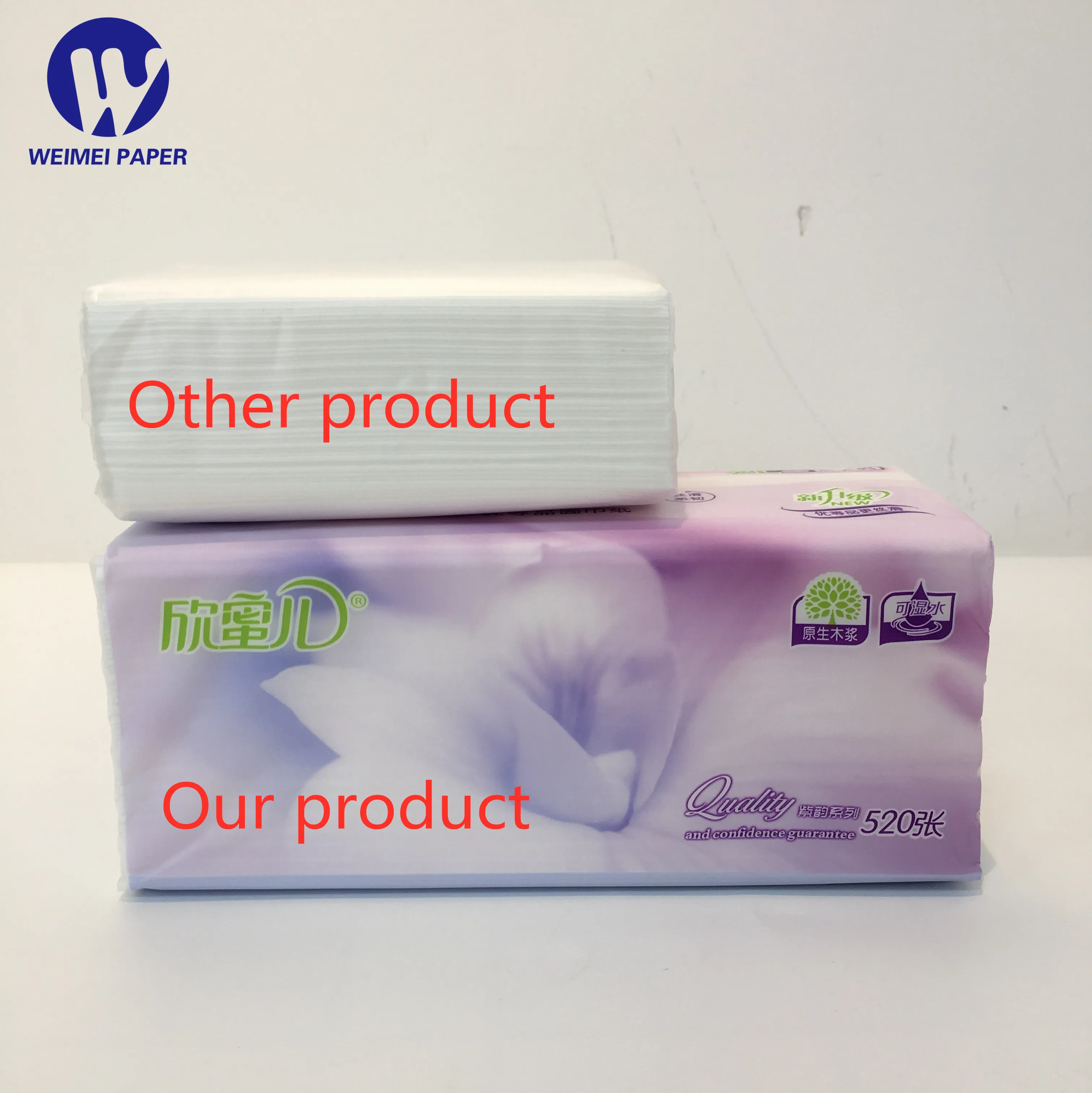 Soft, 3-Ply Facial Tissue Paper with OEM Logo - 200mm X 180mm