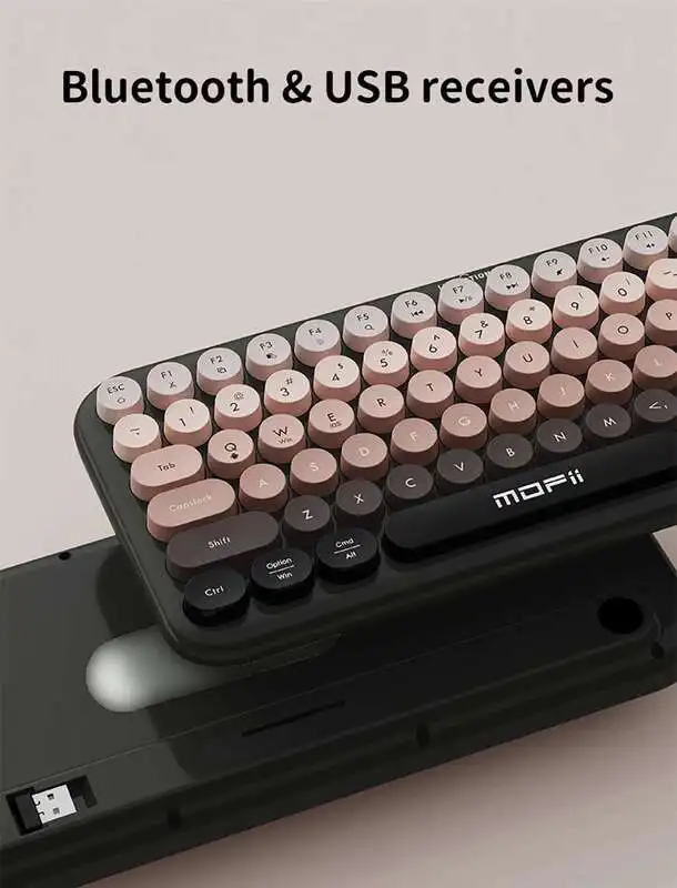 Mofii Ergonomic Wireless Dual Mode Keyboard with Cute Bear Design ...