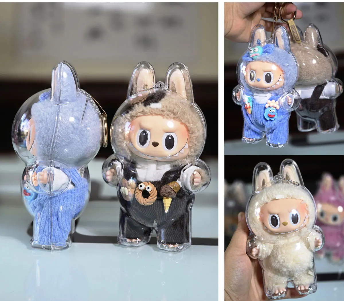 Labubu Protective Case - Clear Acrylic Standing Labubu Case