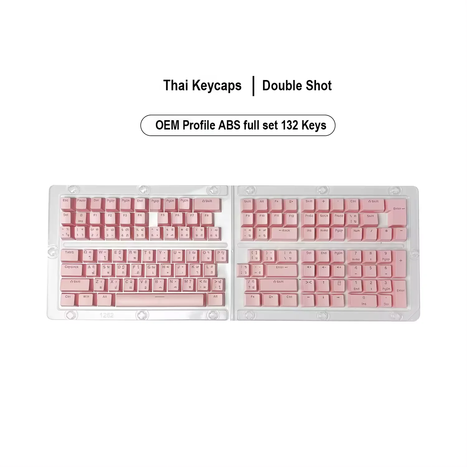 White Black Thai Oem Keyboard Keycaps Thai Letters Rgb Pass Through ...