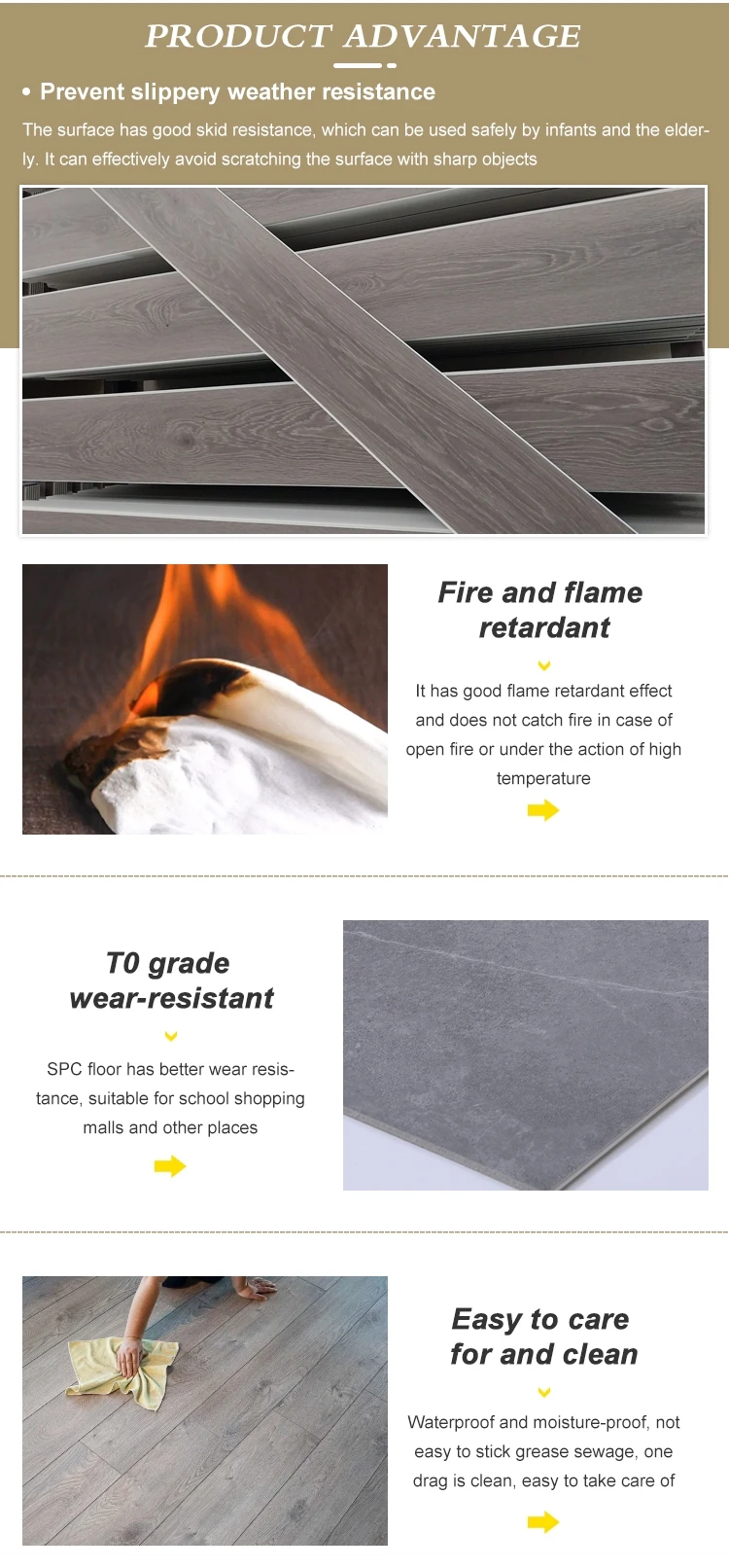 Luxury Rigid Waterproof 4mm 5mm 8mm Click Lock Stone Plastic Composite ...