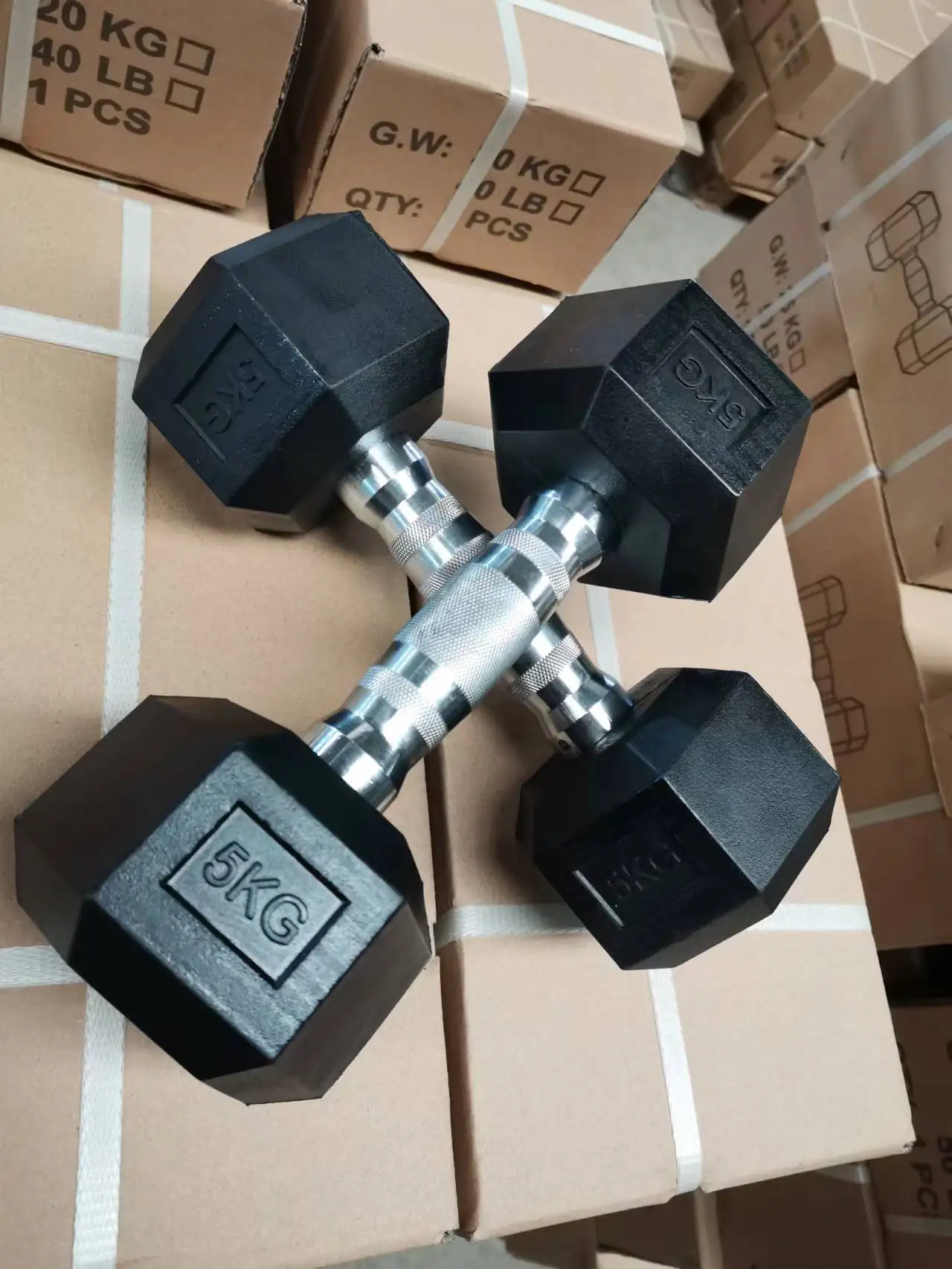 Cheap Rubber Hex Dumbbells Home Gym Fitness Equipment Body Building ...