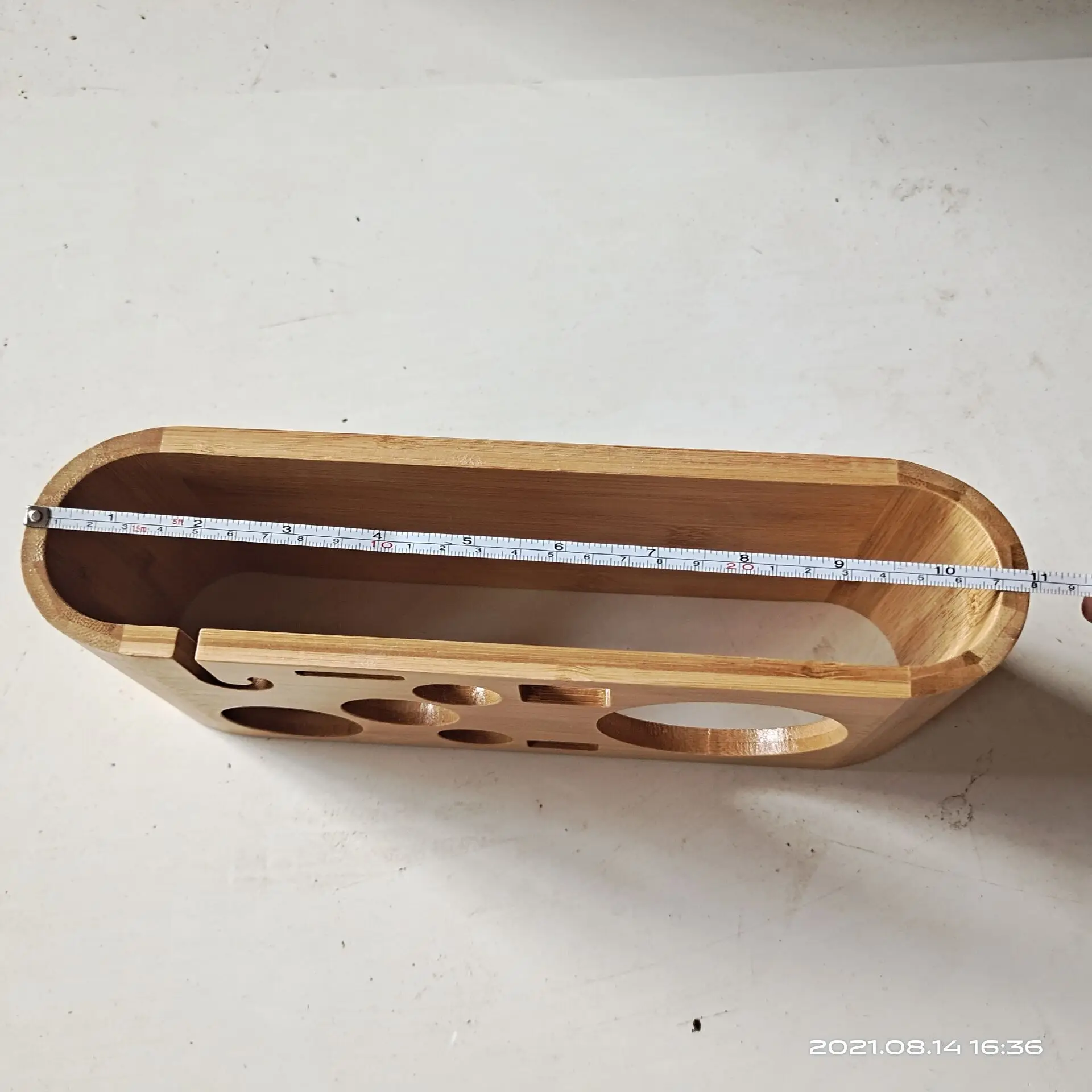 Natural Bamboo Wood Bar Tools Rack - Cocktail Shaker Stand