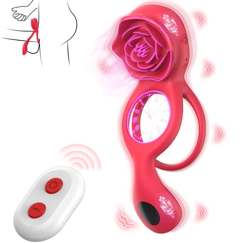 Wireless Remote Control Power Masturbation Delay Rose Lock Ring ...