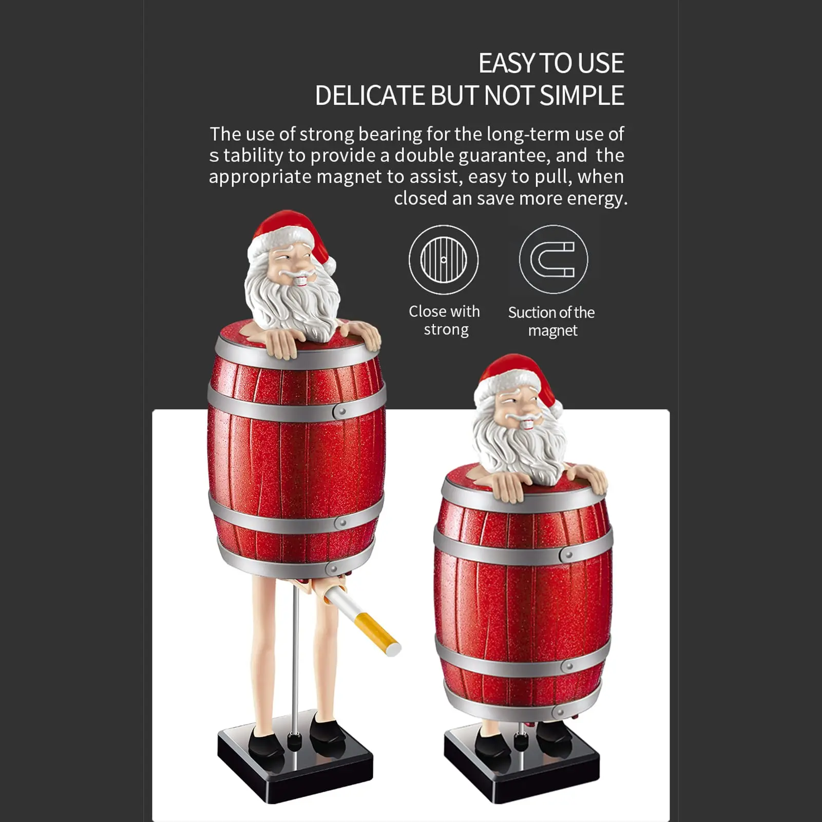 Funny Santa Claus Cigarette Holder in Wooden Barrel - Unique Prank Toy ...
