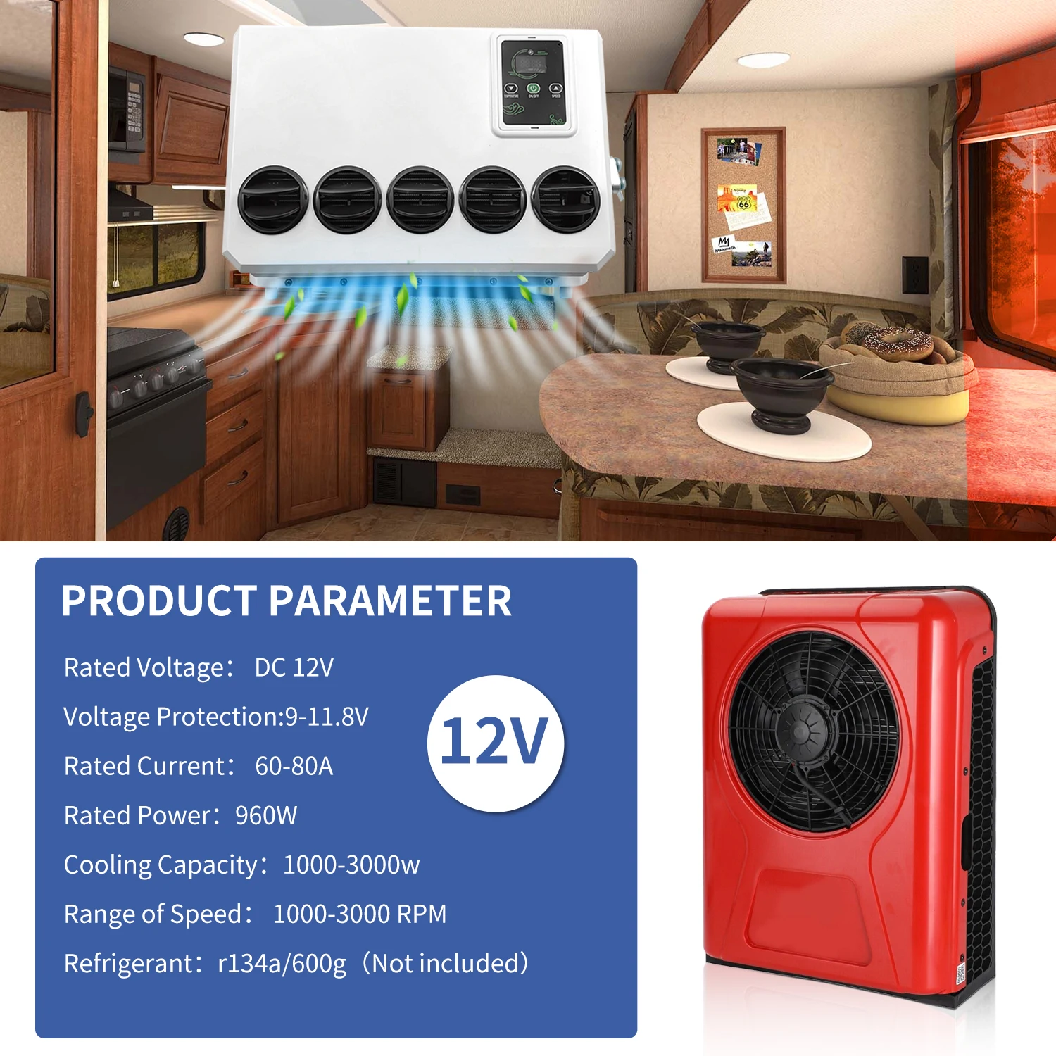Electric Truck Air Conditioning Systems Parking Air Conditioner 12 Volt ...
