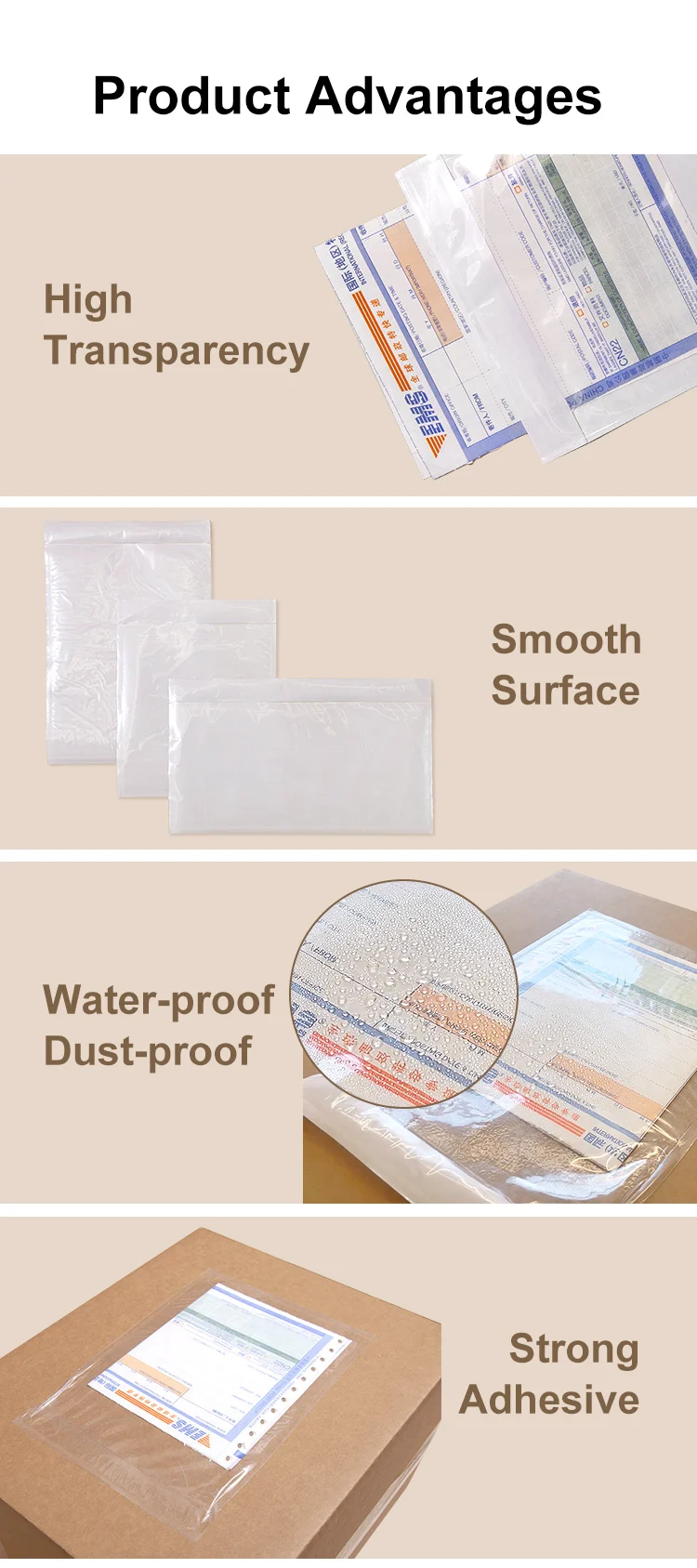 Slip Top Loading Shipping Label Invoice Envelopes With Clear Window ...