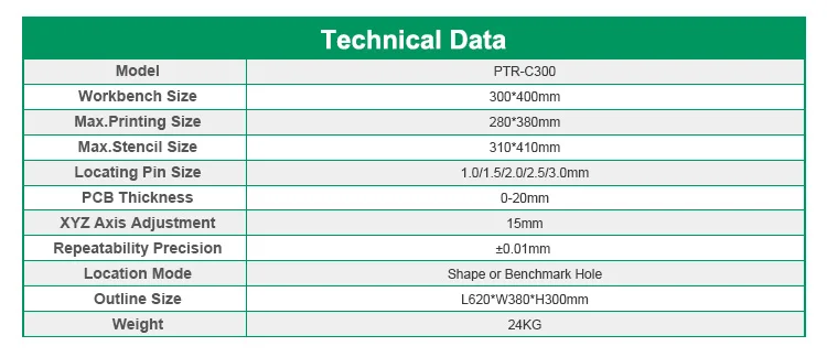 ITECH PTR-C300 Manual PCB Stencil Printer for SMT Production