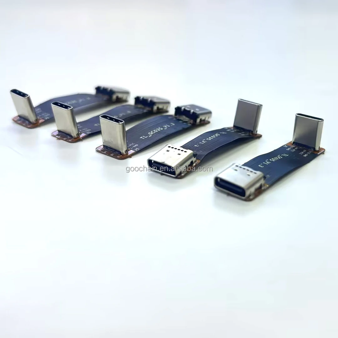 60W 90 Degree 40mm Male to Female USB C FPC FFC FPV Cable