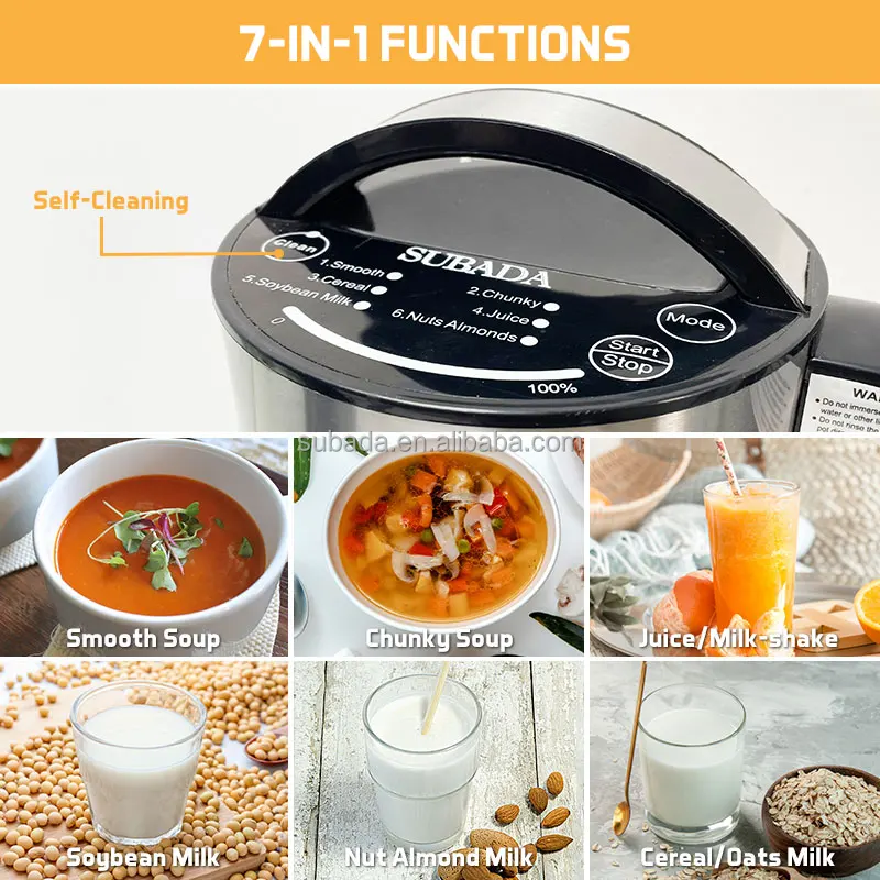 In Stock Soy Nut Milk Machine - Stainless Steel Soup Maker