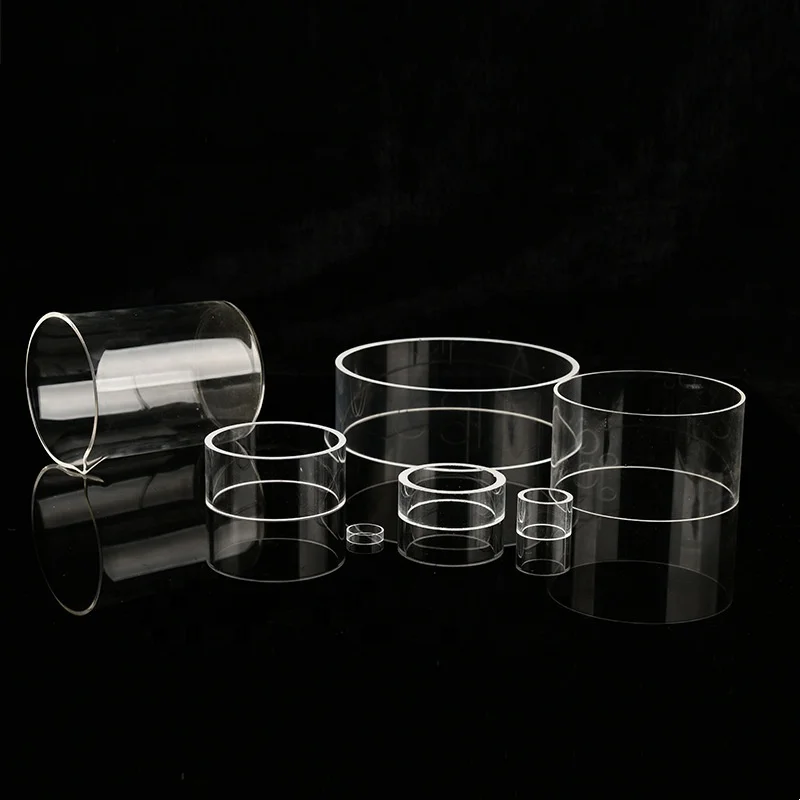 High Temperature Borosilicate Clear Glass Tube Clear Round Fused Silica ...
