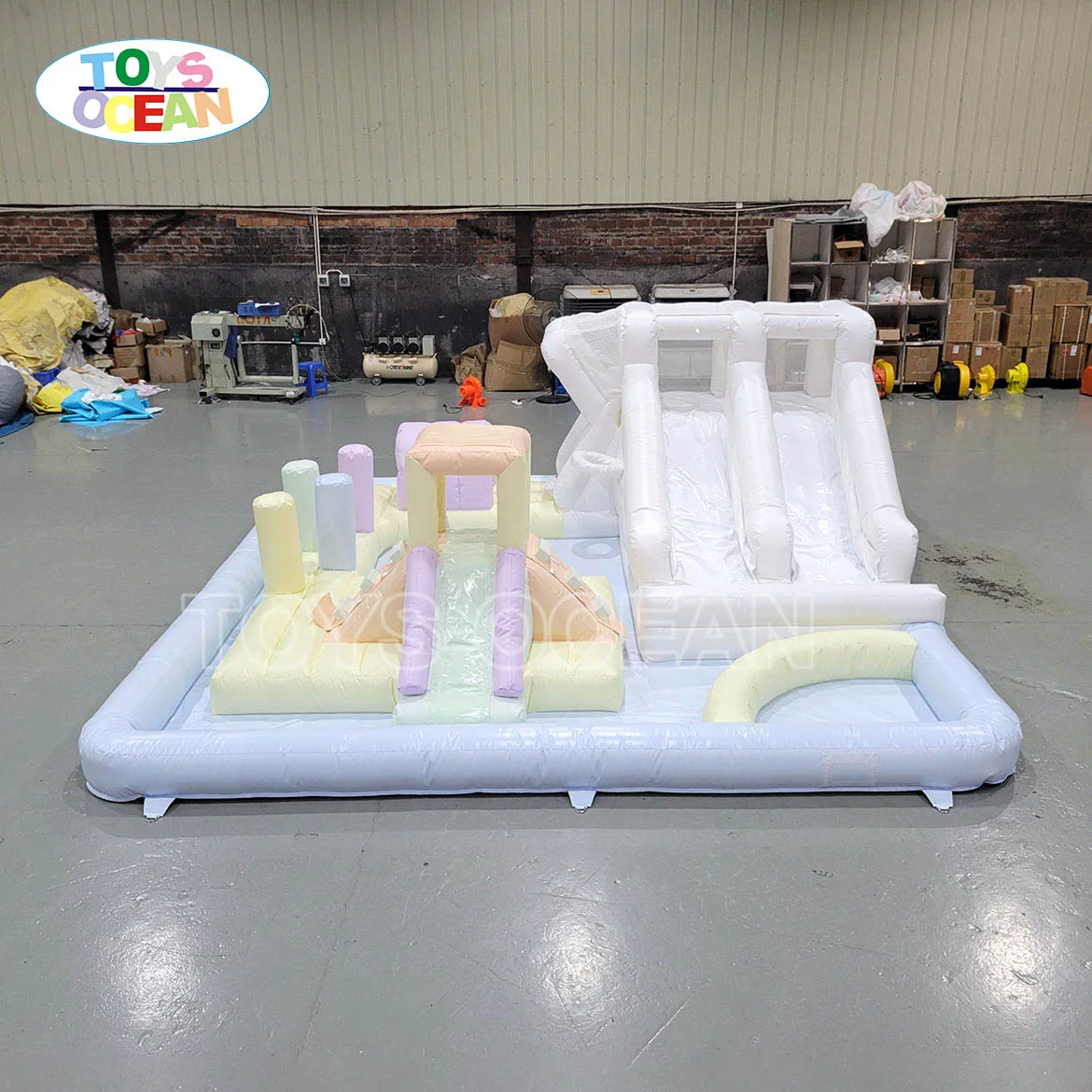 2025 Giant Splash Pad Water Park W/ Slide Water Attachable Jets, Anti ...