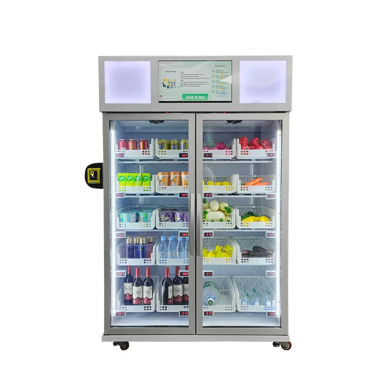 Fresh Fruit Vegetable Smart Fridge Vending Machines For Retail Items ...
