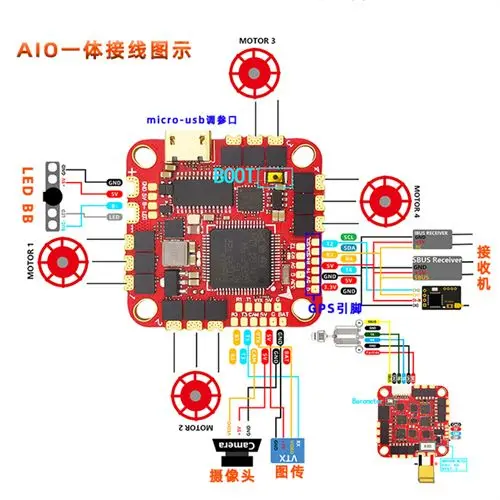 2024 Hakrc F722 40a Aio Dual Usb Flight Control 4in1 Blheli_ S Esc 2-6s ...