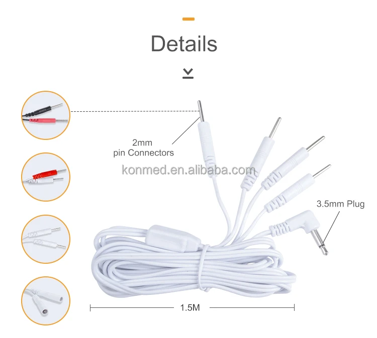 Km717 - Safety Plug 4 Pin Lead Wire Rehabilitation Therapy 2mm Pin ...