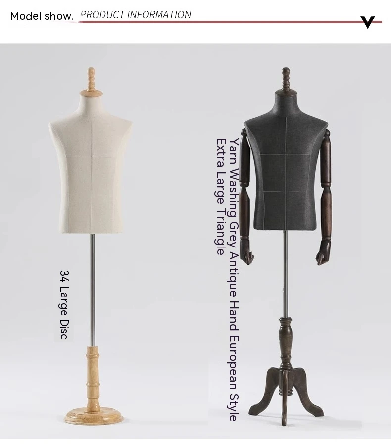 Men Mannequin Dress Display Upper Body Torso Mannequins Male Linen ...