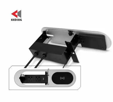 Factory End Popular Modern Office Table Plug Wireless Charger Flap ...