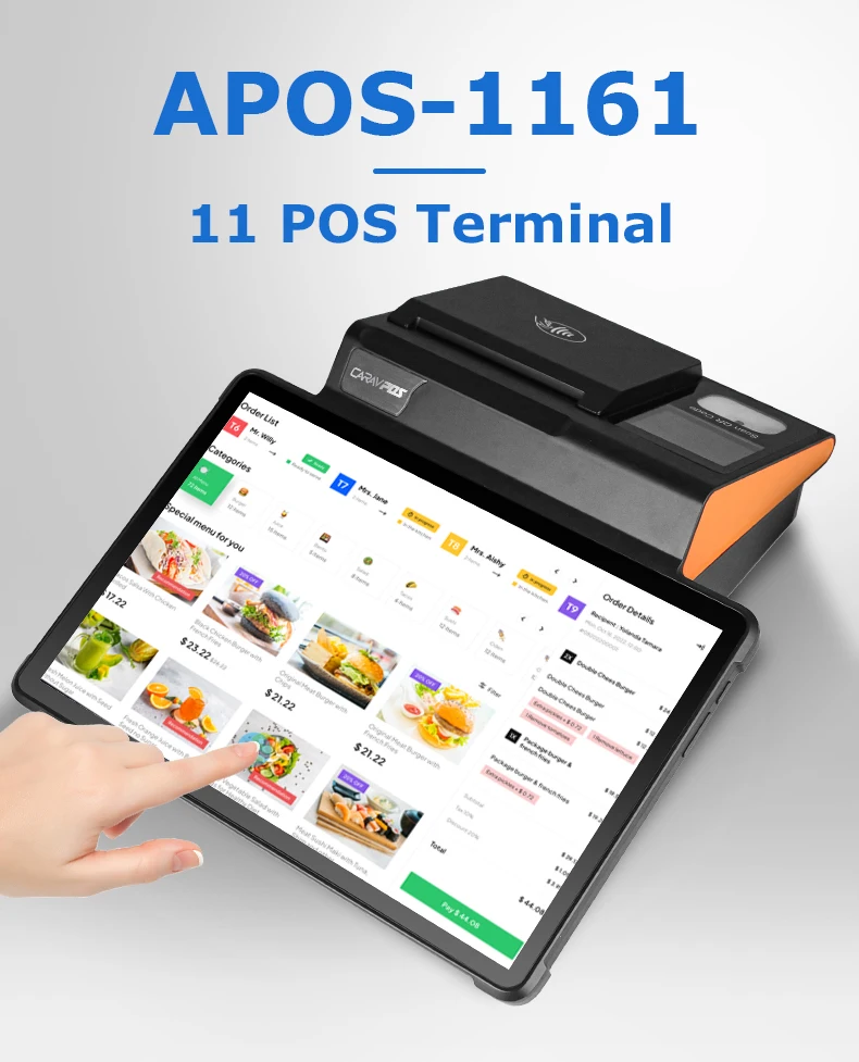11'' Order Payment Touch Screen Desktop Android 13 Pos NFC Card Reader ...