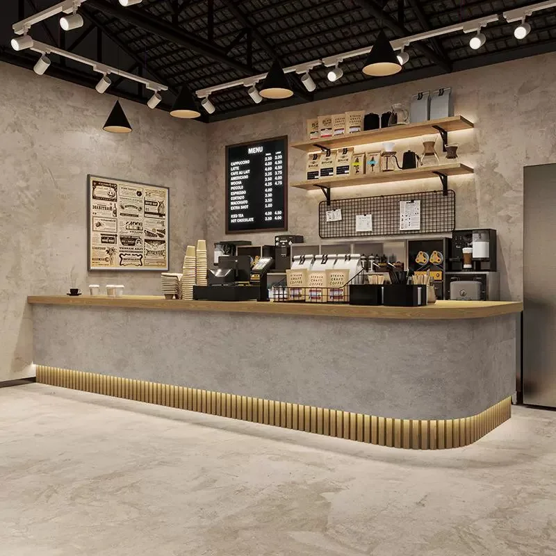Industrial Style Coffee Cashier Restaurant Front Desk Reception Desk ...