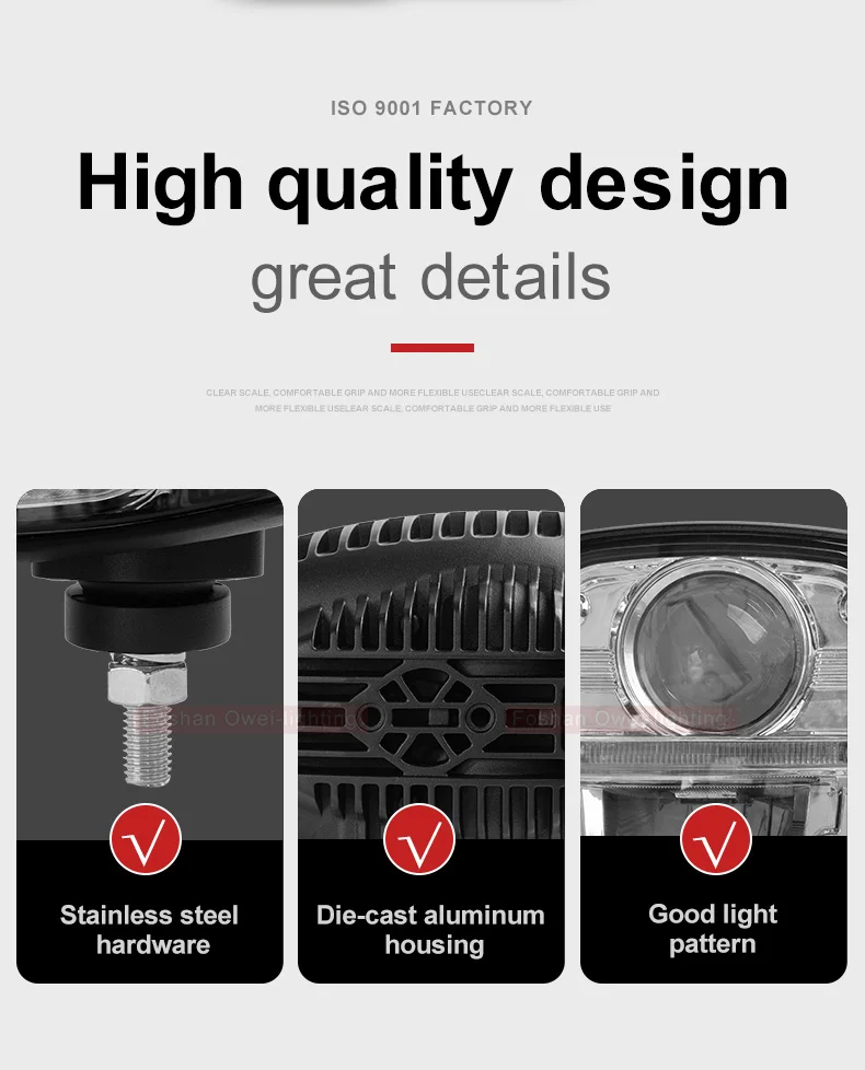 Dot Led Headlights For Tractor Heavy Duty Combination Headlamp High Low Beam 82w Led Excavator ...