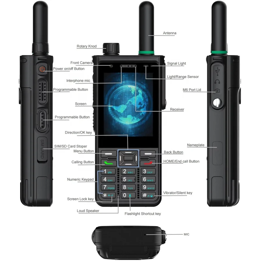 4G LTE Security Patrolling PDA Rugged Android PTT With Worldwide PTT ...