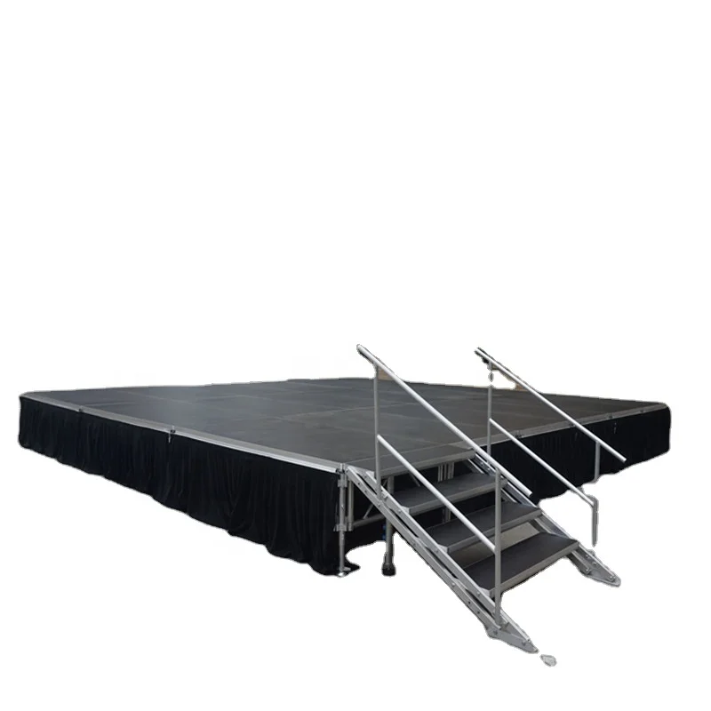 Folding booth moving aluminum stage platform with stairs and skirt for ...