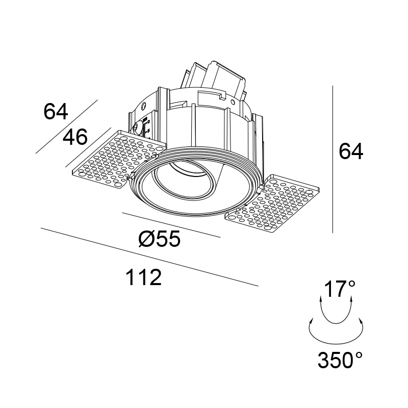 ALPHALUCE Recessed Mini Spot Led 5W Trimless Ceiling Down Light Adjust ...