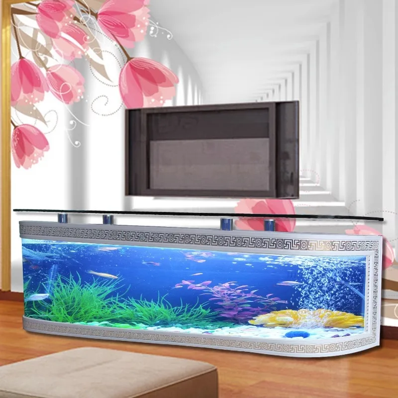 Modern Rectangular Glass Coffee Table Aquarium for Dining and Living ...