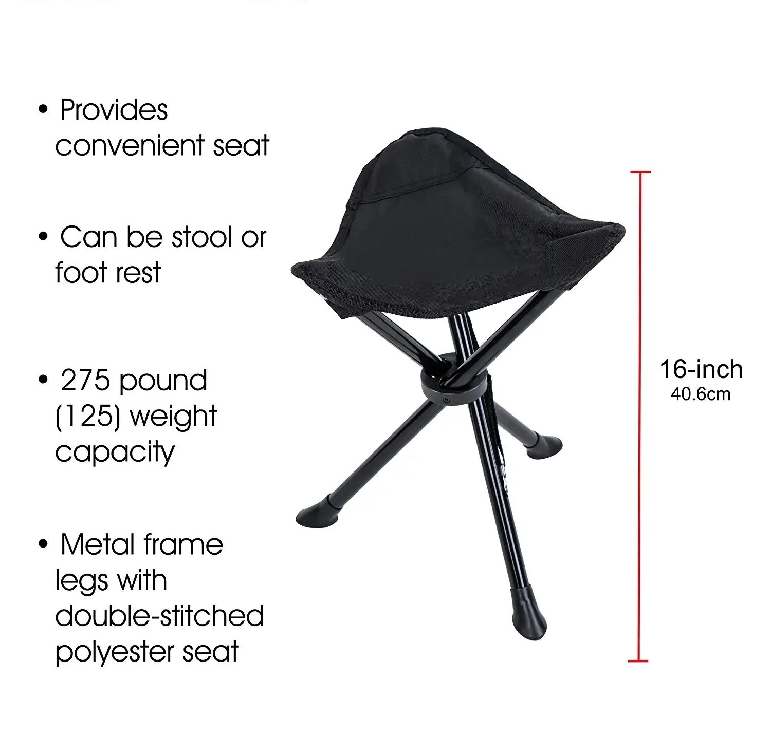 Npot Folding Camping Stool Compact Hunting Chair Portable 3 Foot Stool ...