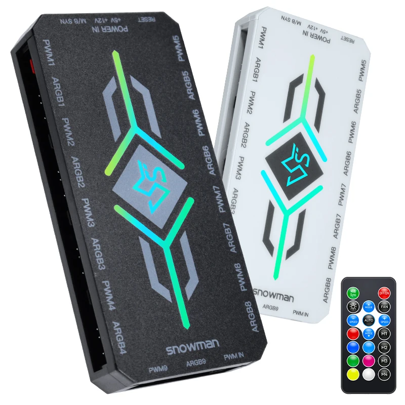Snowman 5v Argb Pwm Fan Controller With Glowing Sync Light Remote ...