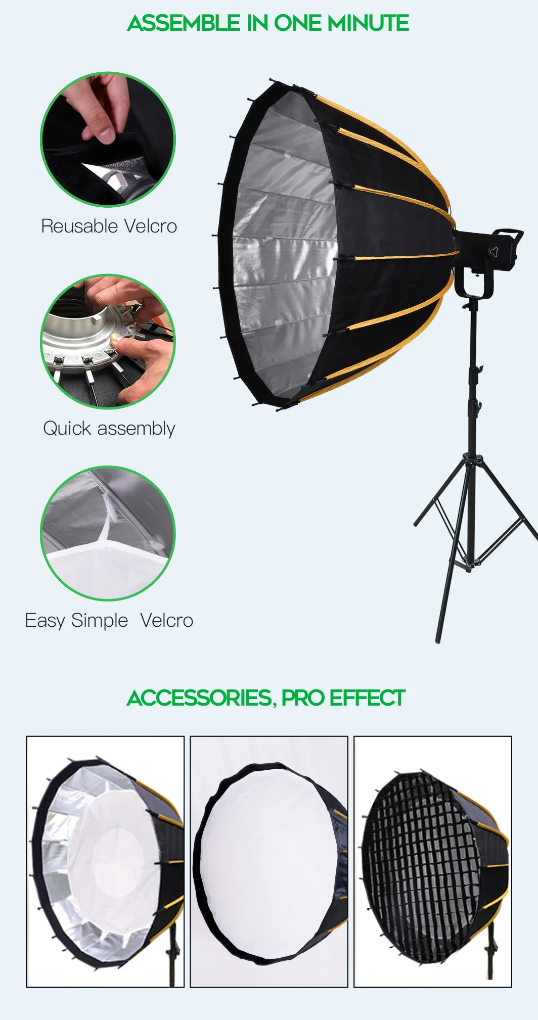 Bowens Mount Strobe Speedlight Parabolic Softbox Umbrella Photography ...