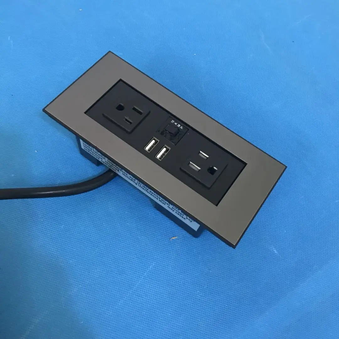 US Power Recessed Desk Top Mounted Electrical Socket Outlet