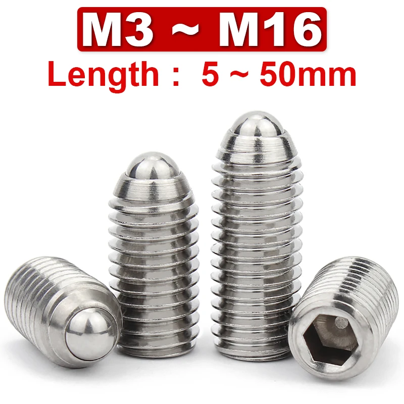 Inner Hexagonal 304 Stainless Steel Hexagon Spring Plunger Ball Point ...