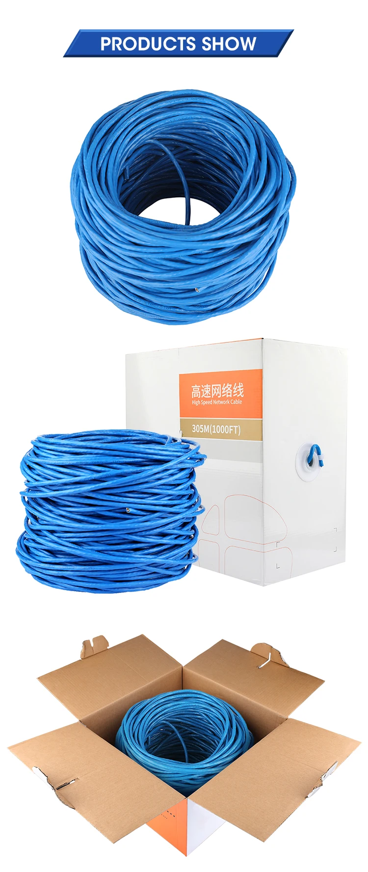 Customizable Utp Lan Cable Cat6 Cat6 Cable 305m Box Cat 6 Network Cable ...