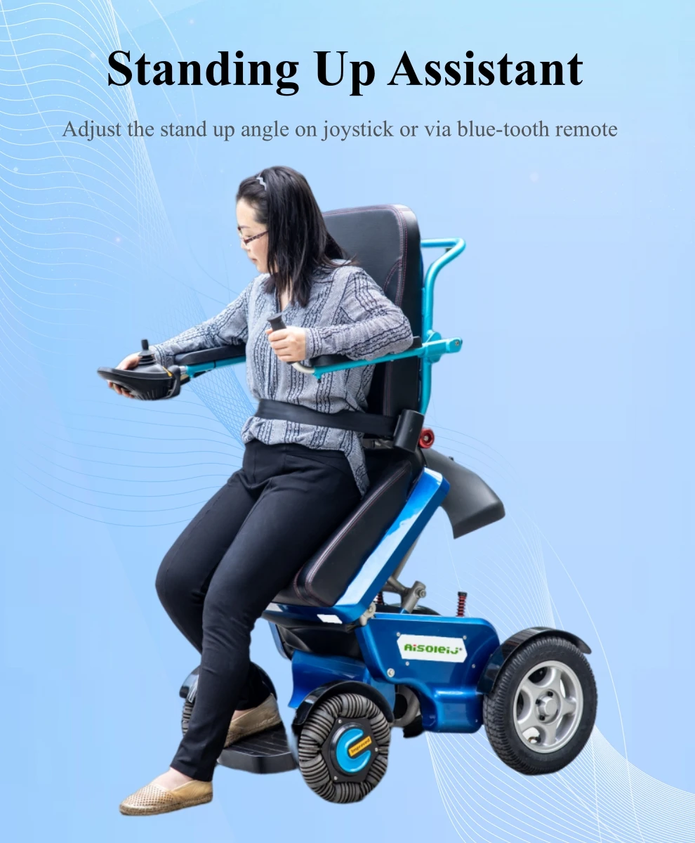 130kg Loading Remote Control Standing Up Electric E Power Wheelchair ...