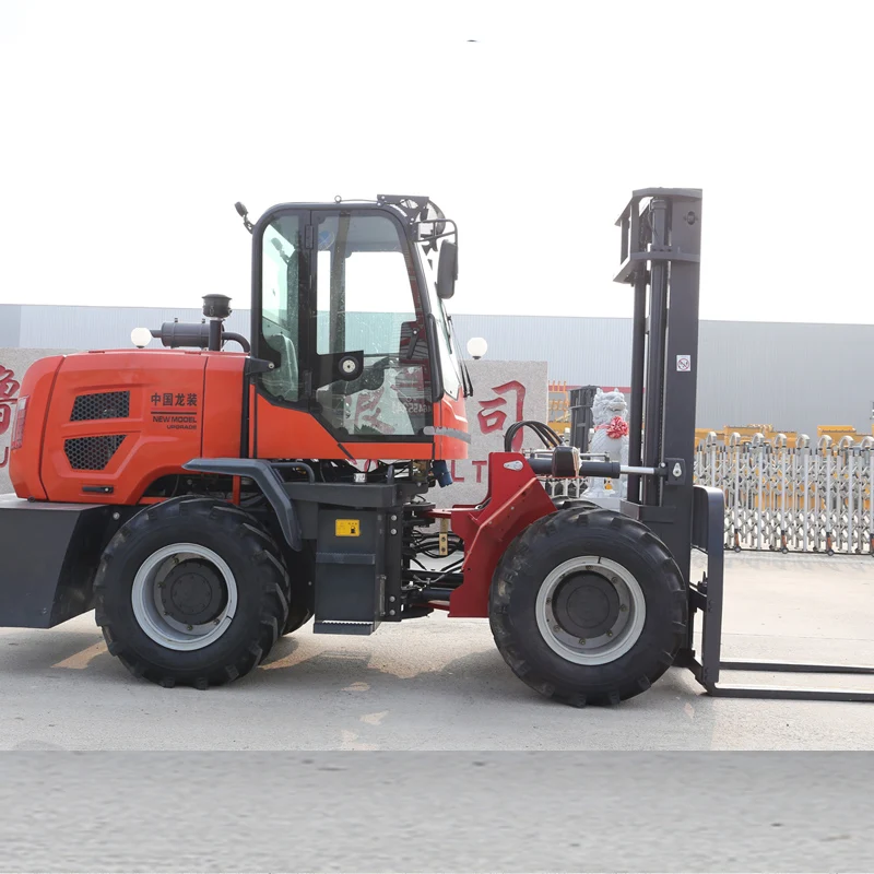 4wd All Terrain Forklift Articulated Frame 4x4 Off-road Forklift 3 Ton Mini Rough Terrain ...