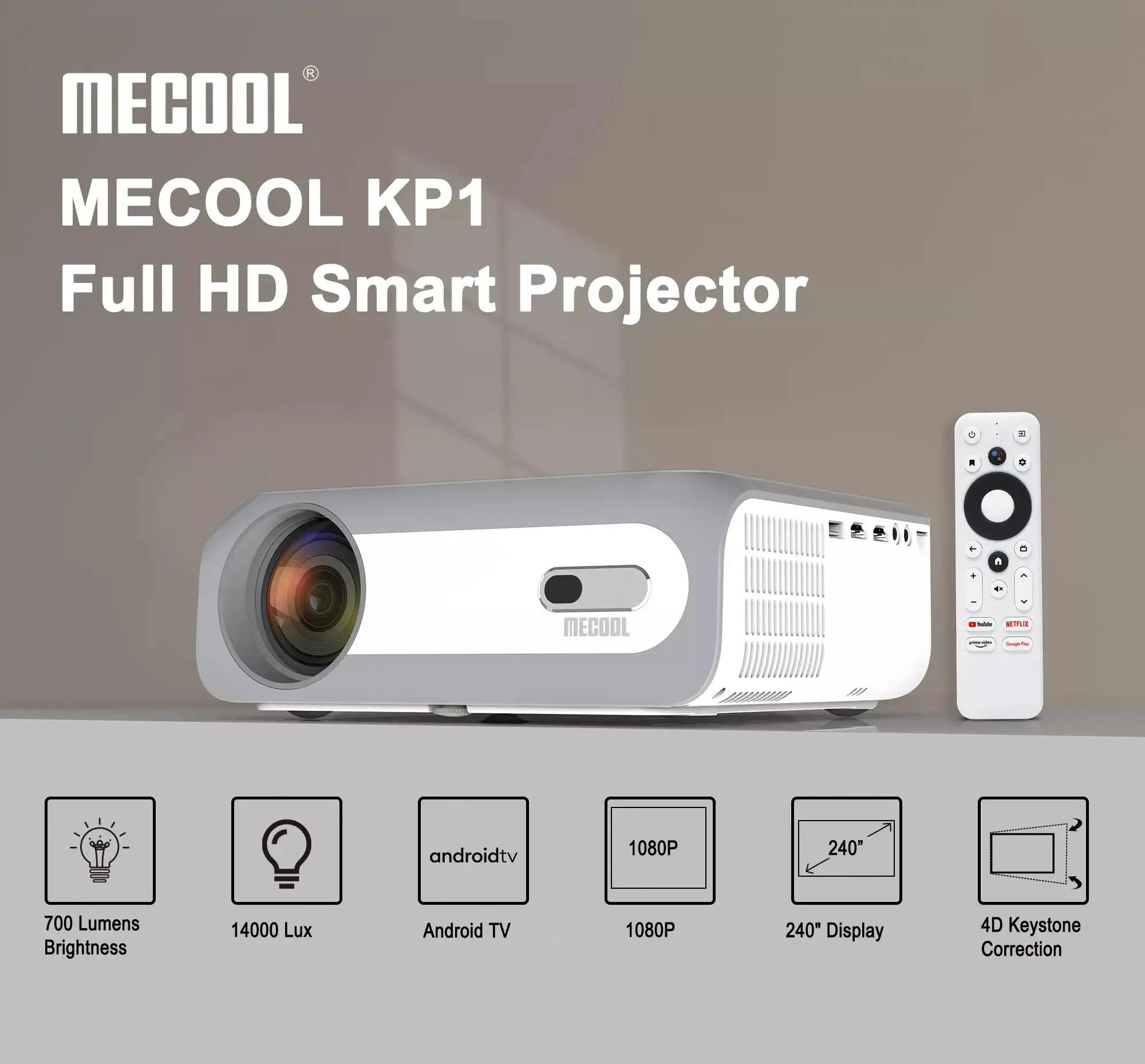 MECOOL KPONE Mini 3D Android TV Stick - 10000 Lumens