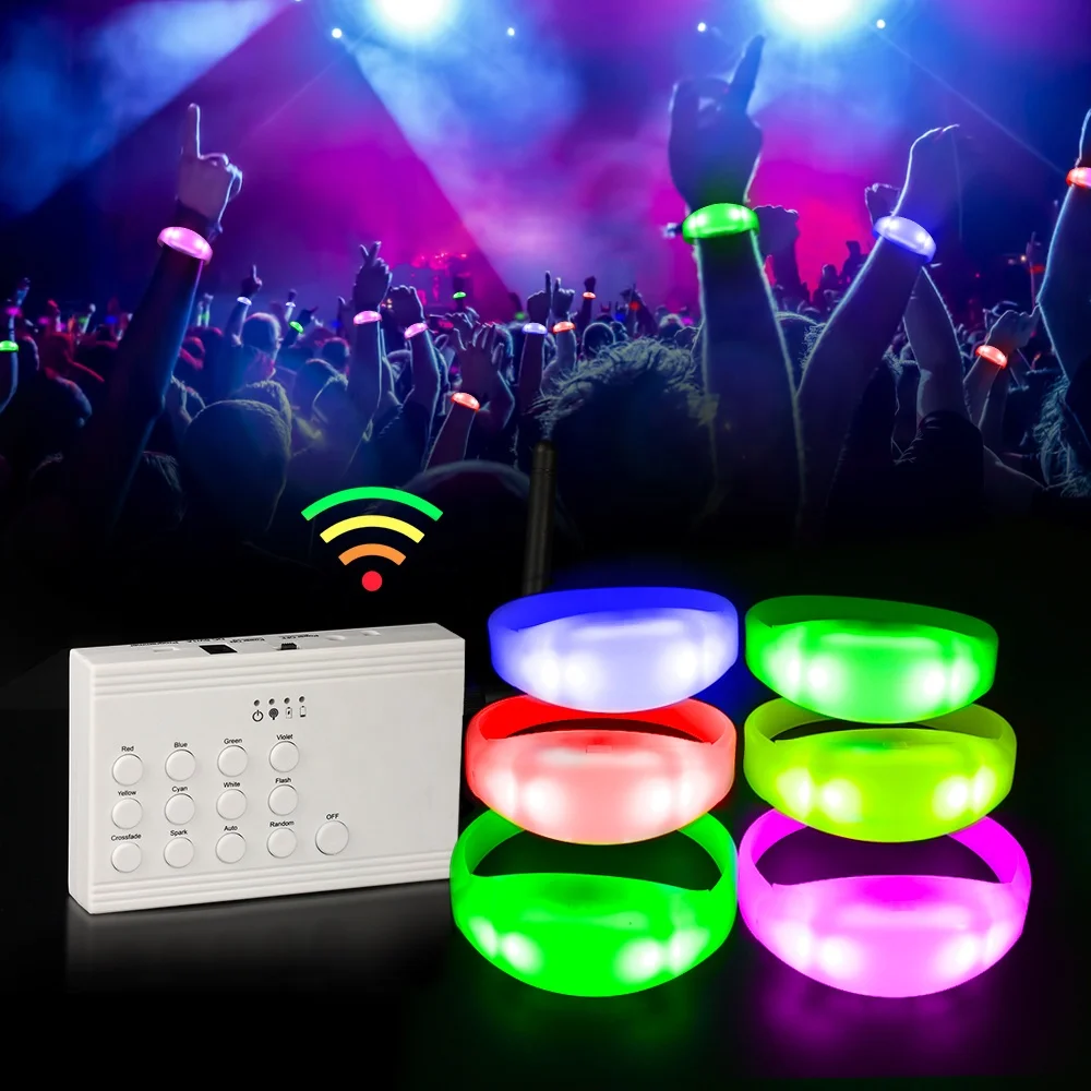 Glowing Bracelets Festival Christmas Led Remote Controled Wristbands ...