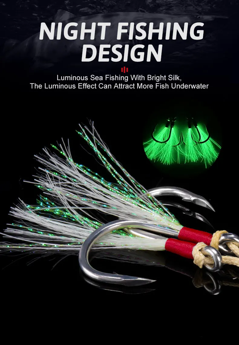 Hk002 2pcs/bag Fishing Hooks High Carbon Steel Single Hook Jigging ...