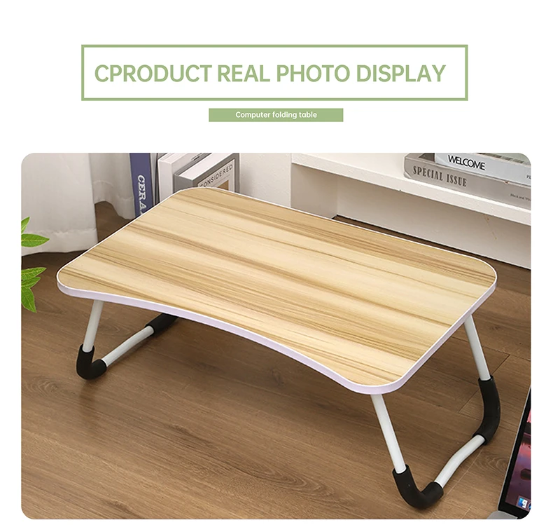 Folding Laptop Table with Cup Holder Drawer - Perfect for Home Office